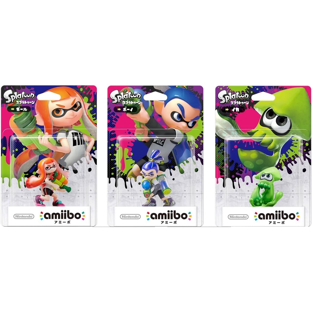 Amiibo Splatoon All 3 types of set Girl Boy squid 【Direct from Japan ...