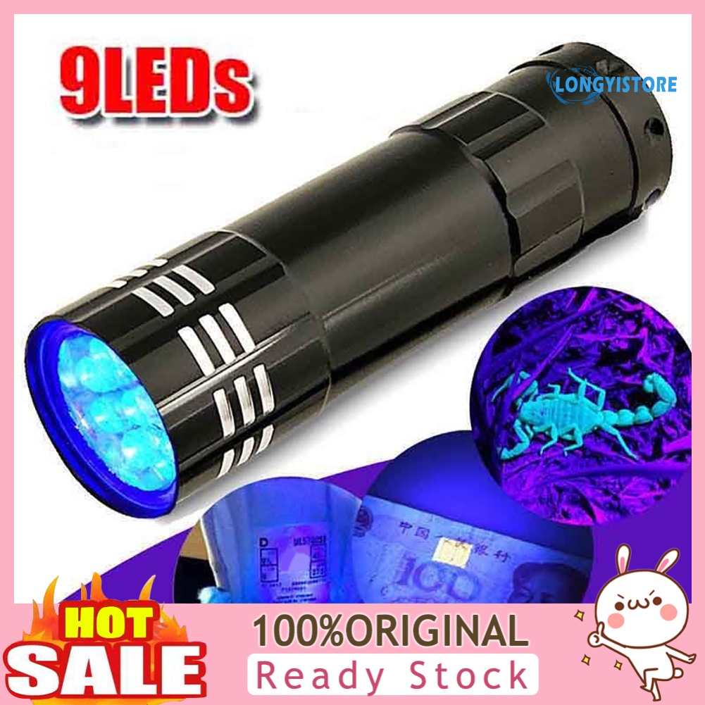 [LISI] Mini Aluminum Multifunction UV Ultra Violet 9 LED Torch Light ...