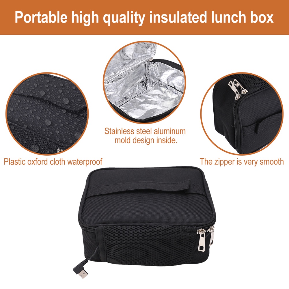USB Camping Electric Lunch Box 2.7L Food Warmer Thermal Bag Thermal ...