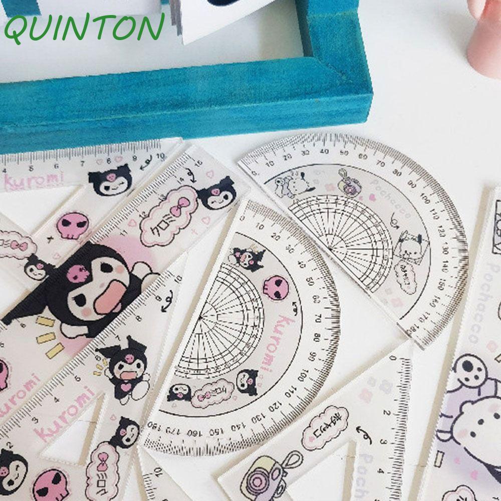 QUINTON Straight Triangle Ruler Protractor Set Transparent Cartoon ...