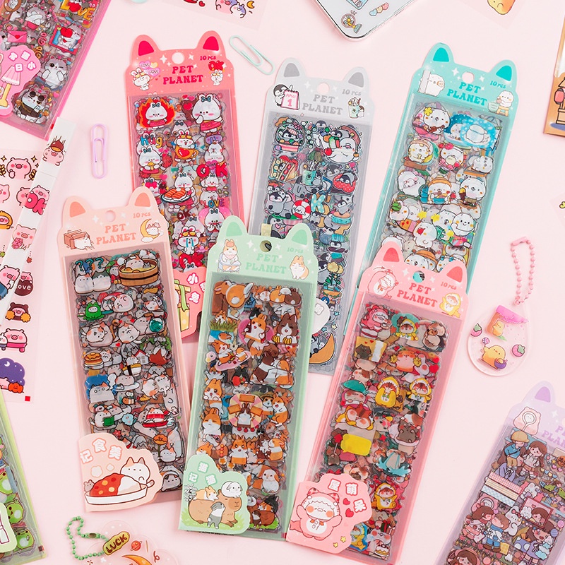 Pet Series Waterproof Stickers Set Handbook Sticker Pack PVC Material ...