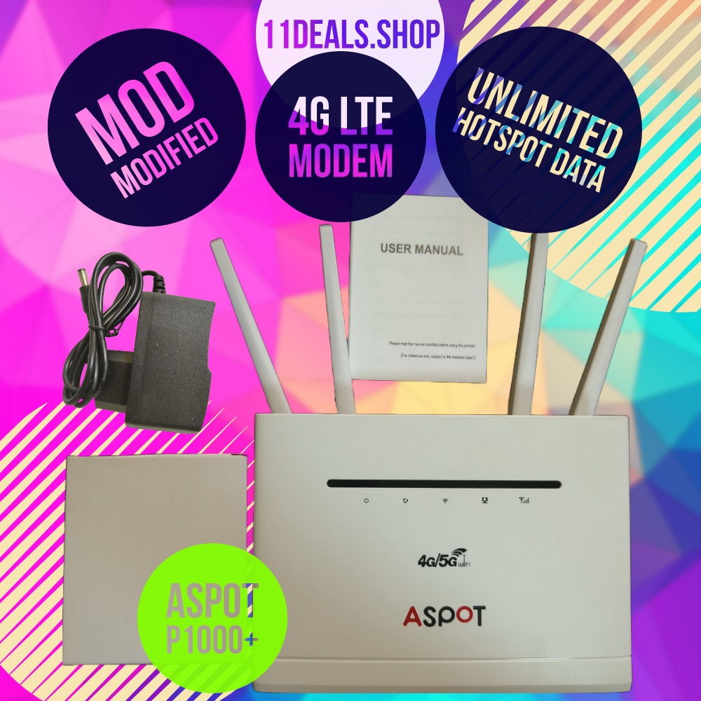 Modified Modem Unlimited hotspot Zjiapa RS860 ASPOT P1000+ A30 A60 A80 ...