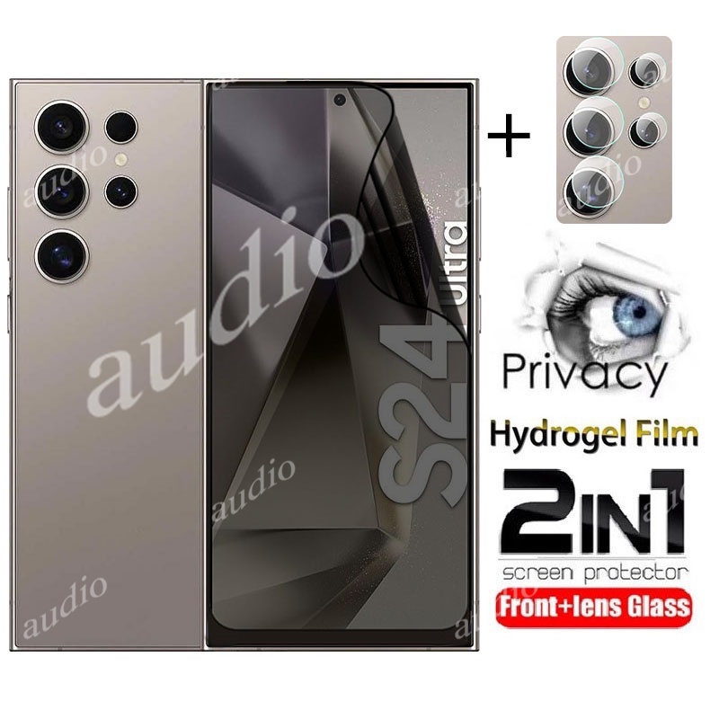 2in1 Front Lens Anti-Spy Hydrogel Film For Samsung Galaxy S24 Ultra ...