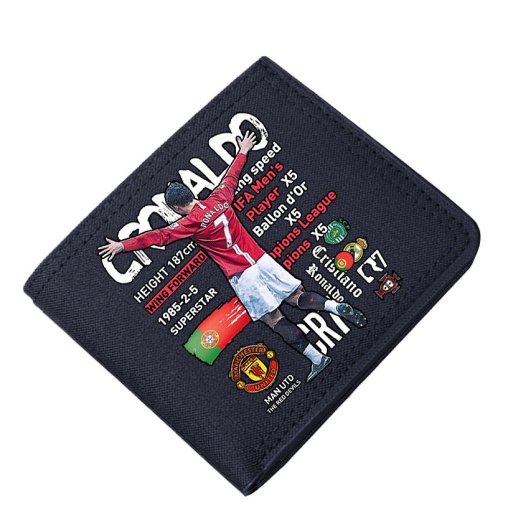 Bifold Zipperless Wallet Men's Youth Card Holder Football Messi Ronaldo ...