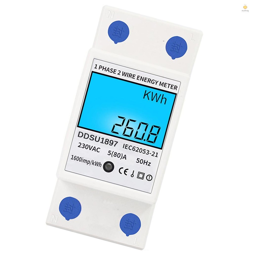 Digital Electric Energy Meter Single Phase DIN Rail Electricity Meter ...
