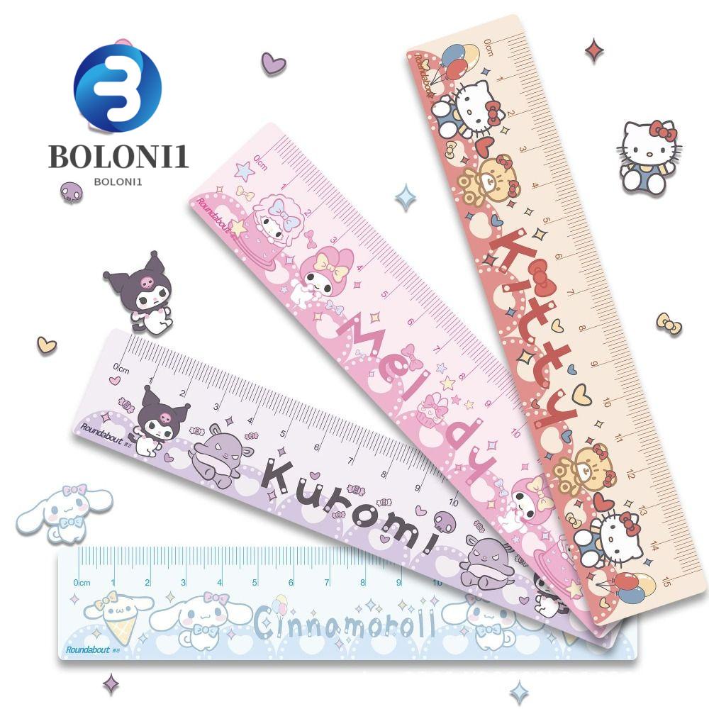 BO Math Drawing Ruler, Melody Kuromi Cinnamoroll Transparent 15cm ...