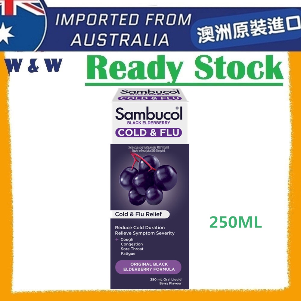 [EXP 09/2025] Sambucol Cold & Flu Syrup For Adult ( 250ml ) ( Made in ...