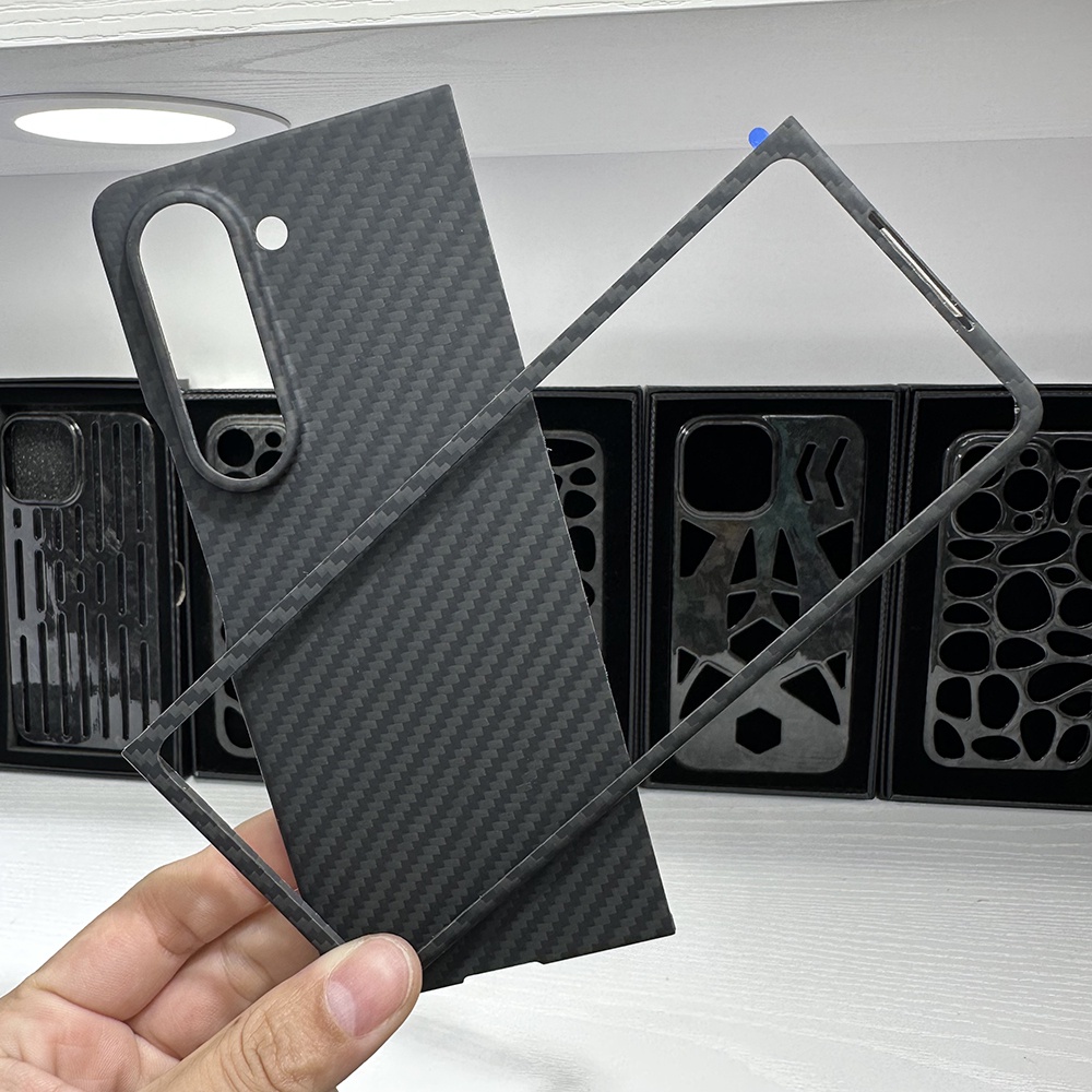 YTF-Carbon Carbon fiber phone case For Samsung Galaxy Z Fold 5 Aramid fiber Anti-fall busines ...