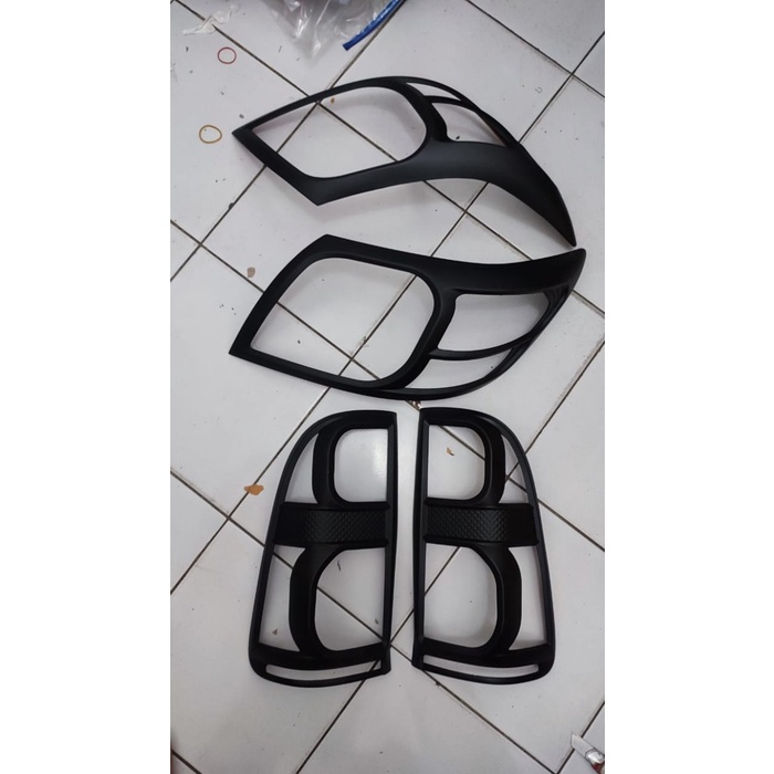FRONT REAR GARNISH COVER PACKAGE GRAND NEW HILUX 2015 - 2020 BLACK ...