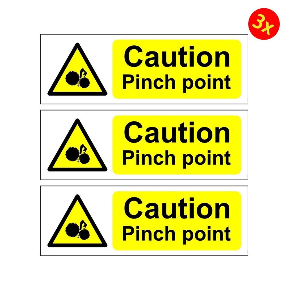 3X Caution Pinch Point Safety Sign Warning Sticker Decal | Shopee Singapore