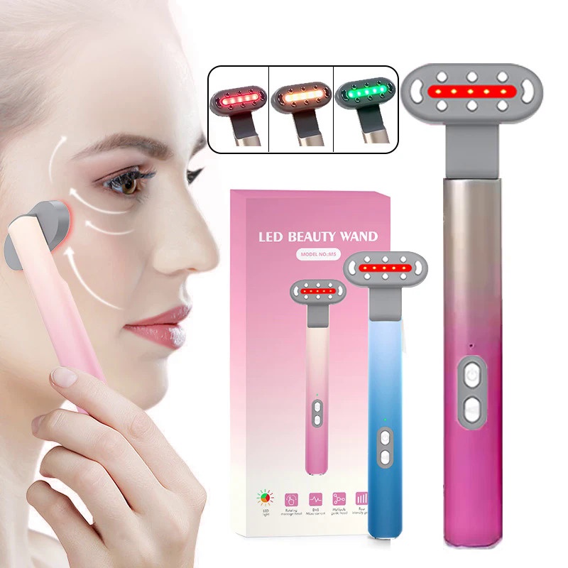 4 in1 Eye Lines Gears LED Microcurrent Heat EMS Facial Fade Magic Dark ...