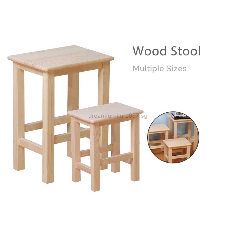 JINQUANJIA Solid Wood Stool Small Wooden Bar Stool Home Change Shoe ...