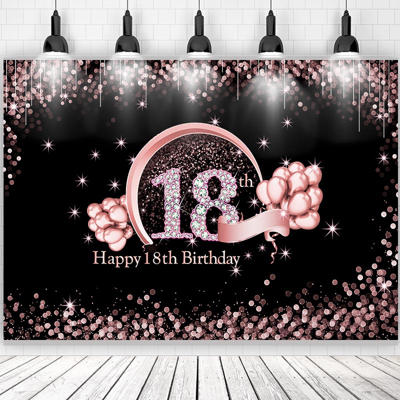 Happy 18th Birthday Backdrop For Photography Adult Girls Ceremony Pink ...