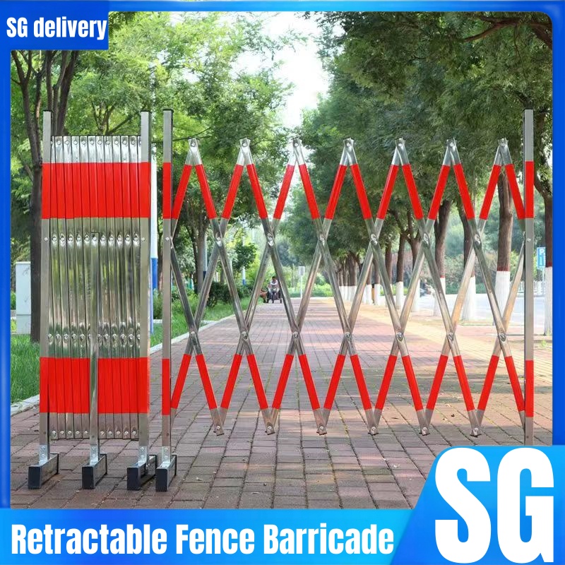 [Eleanos☪] Stainless Steel Retractable Fence Queue Pole Movable Highway ...