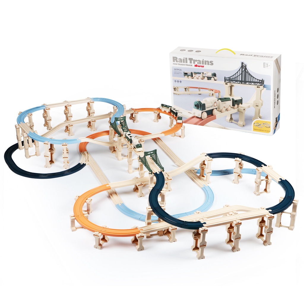 30/69/287pcs New DIY Rail Train Toy Set Electric Railway Track Building ...