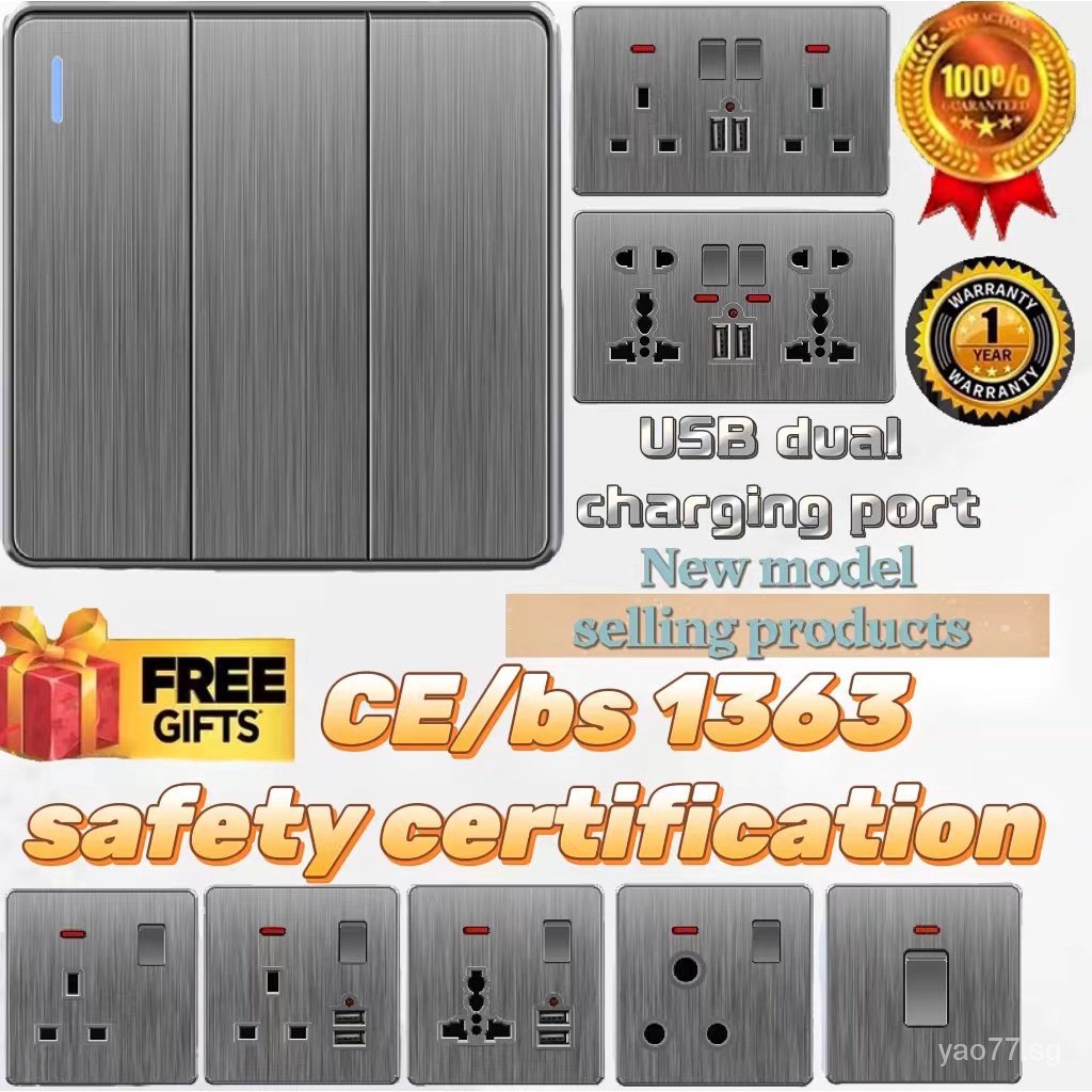 (Spot) Universal switch 13a wall power socket lamp 16A switch 3/5 core ...