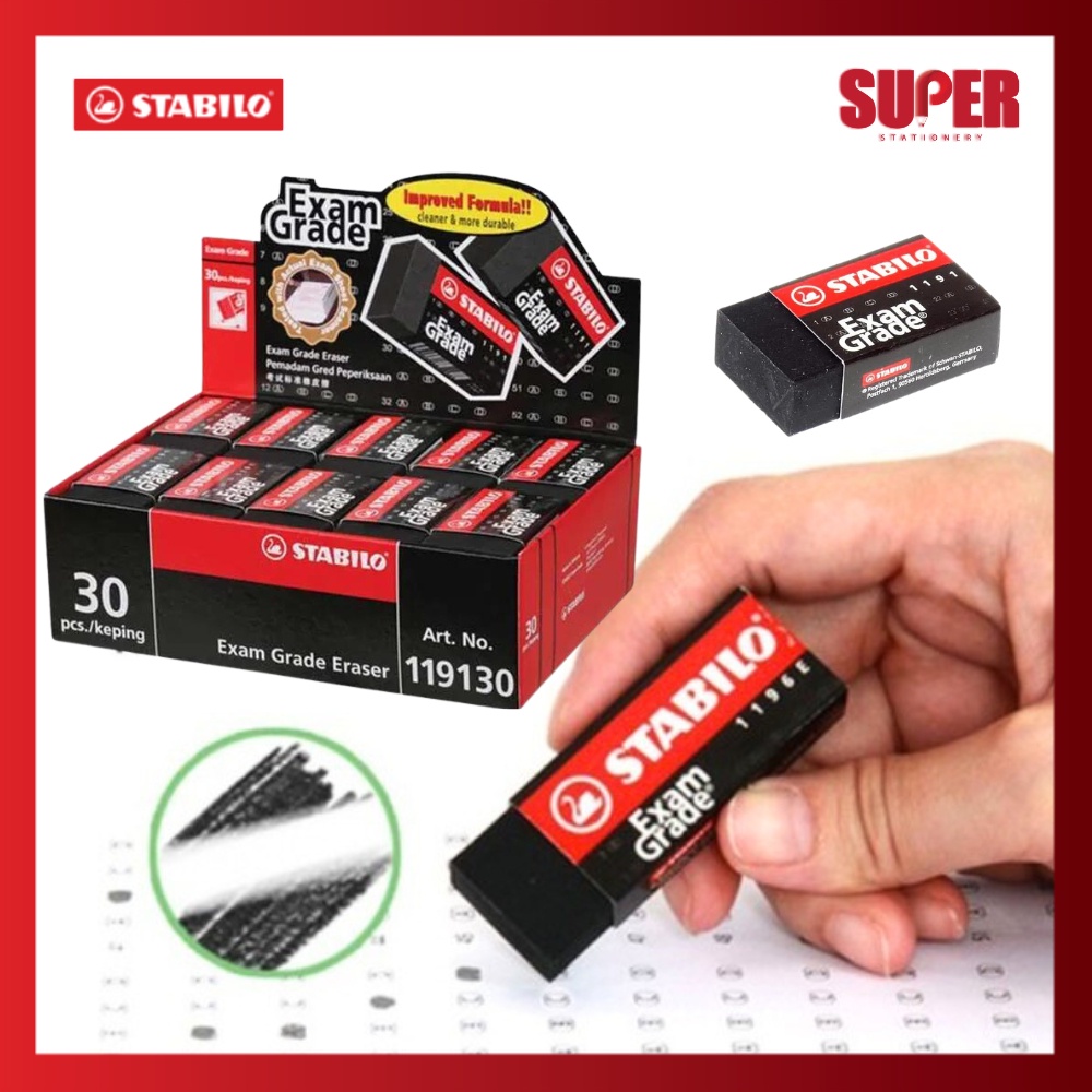 [super stationery] Stabilo Pemadam Hitam Exam Grade Black Eraser Pastel ...