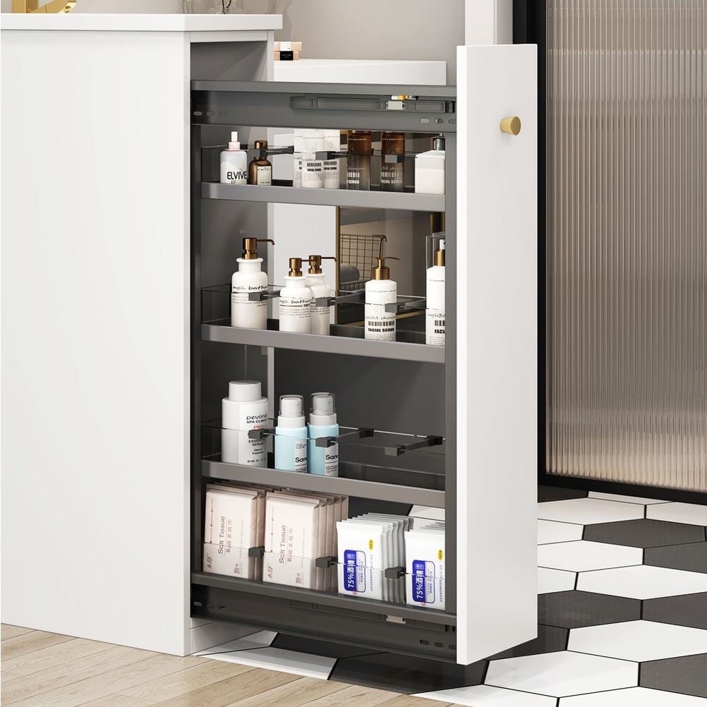 Pull-out Basket Kitchen Cabinet Bathroom Half-Wall Pull-out Basket ...