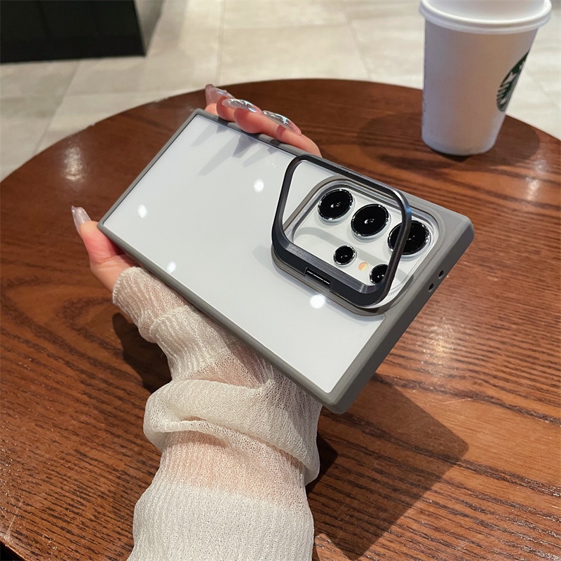 Luxury Shockproof Transparent Stand Case for Samsung Galaxy S24 S23 S25 Ultra S23 Plus S23 Fe 5G ...