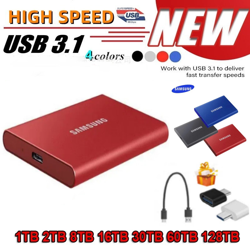 External Hard Drive 1TB 2TB 4TB 8TB 16TB 30TB 60TB 128TB Mini Portable ...