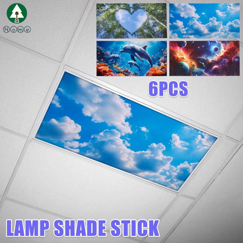 6Pcs Fluorescent Light Covers Adhesive Ceiling Light Covers Ceiling ...