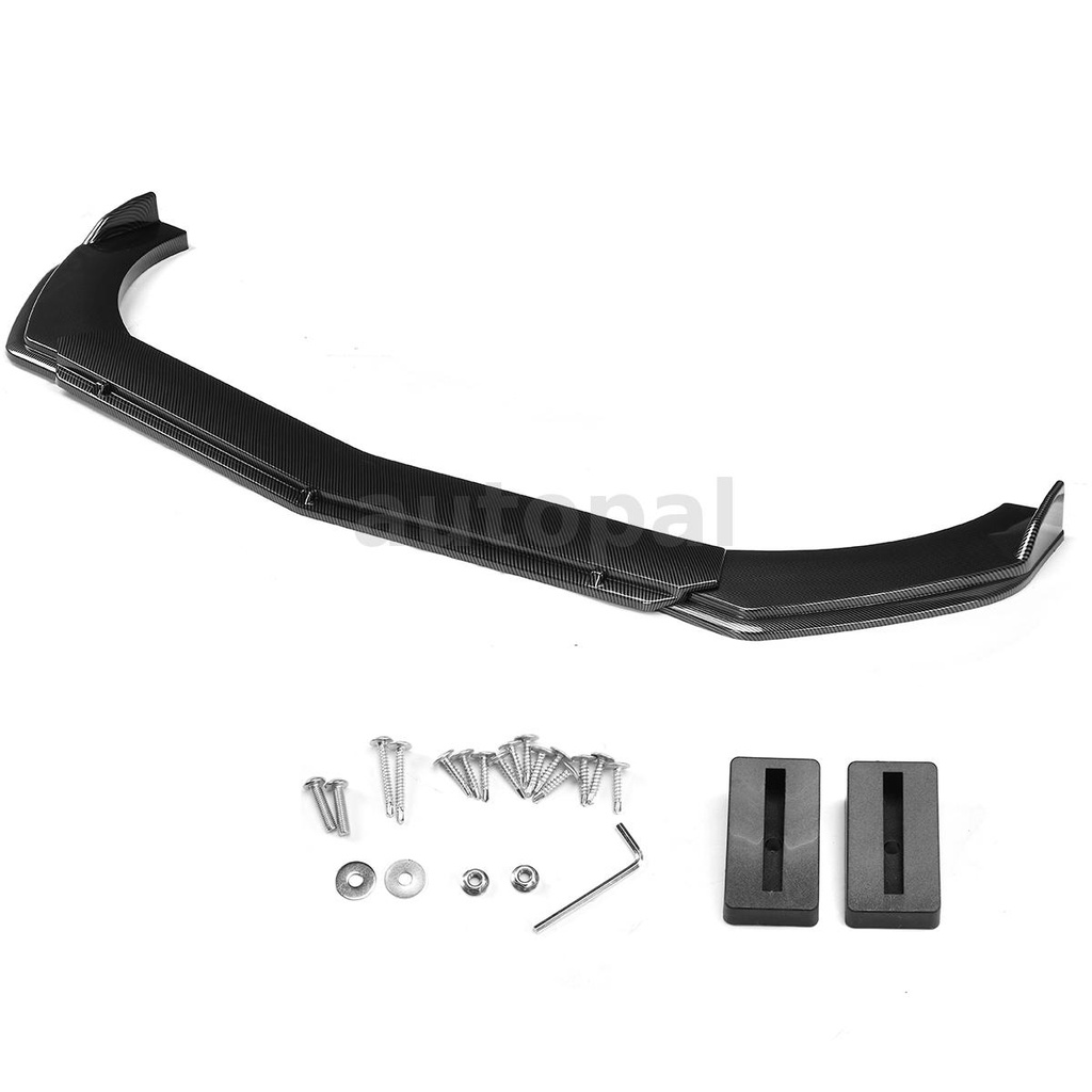 Universal Adjustable 3x Car Front Bumper Lip Chin Spoiler Body Kit For ...