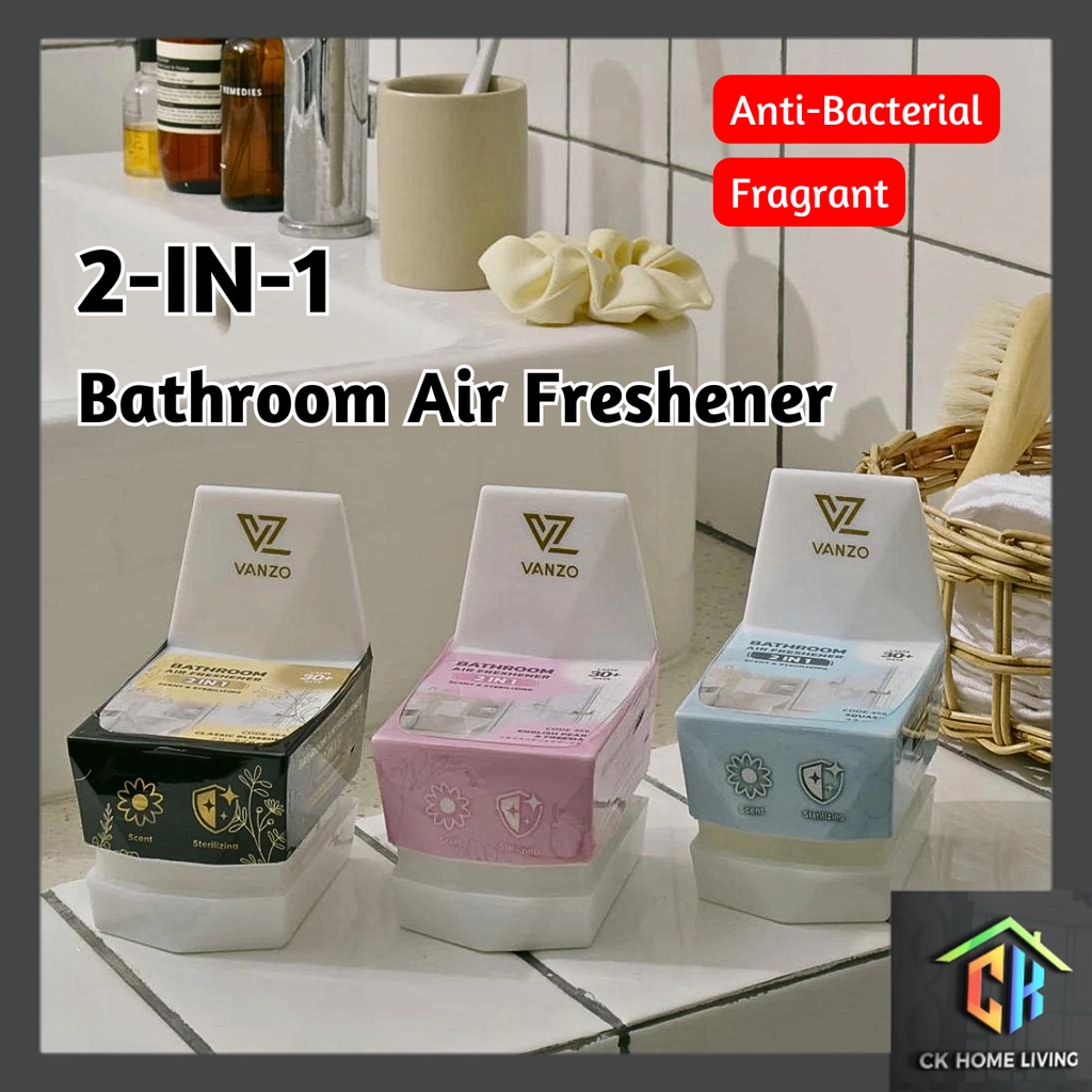 VANZO 2 IN 1 Bathroom Air Freshener Anti-Bacterial Home Fragrant Toilet ...