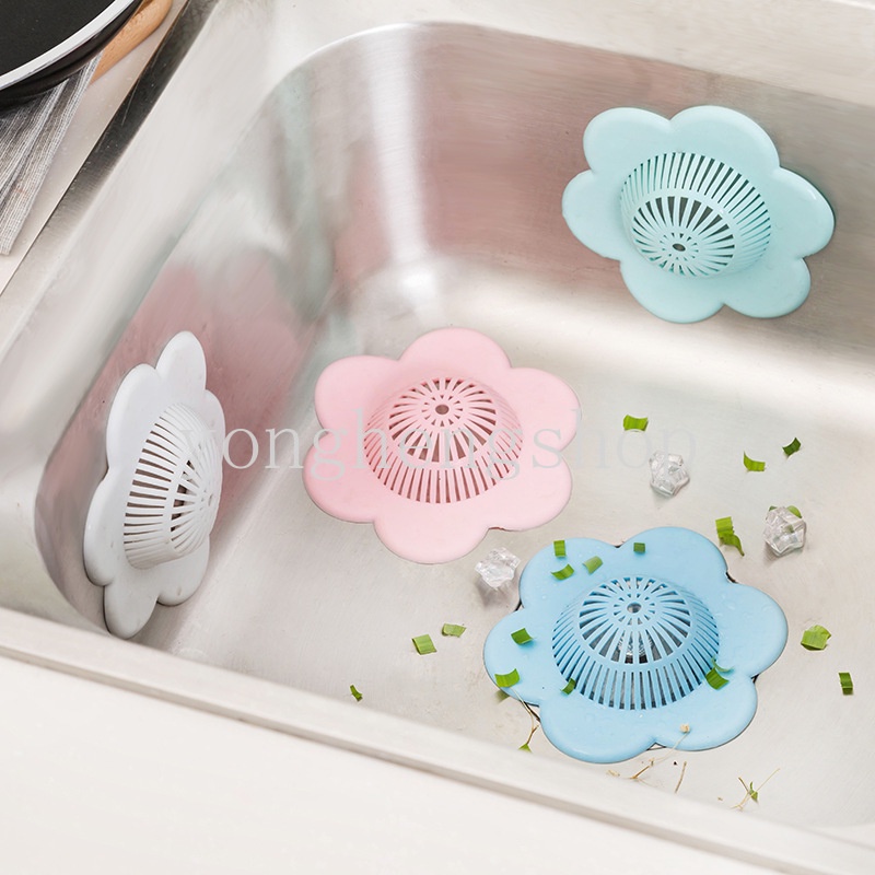 Flower Shaped Kitchen Sink Filter with Suction Cup Anti-clogging Sink ...