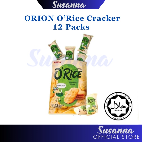 Susanna ORION O'Rice Crackers Natural Snow/ Seaweed Flavor 1 Bag 12 ...
