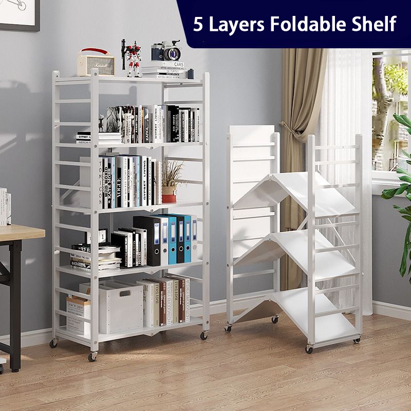 Storage Rack Installation-Free Metal Kitchen Storage shelf Foldable ...