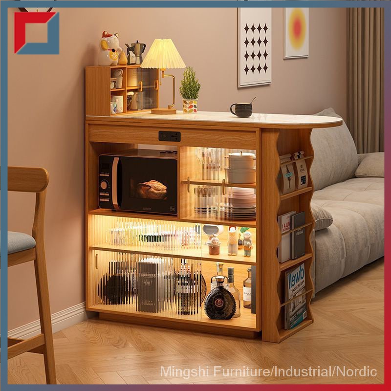 Bar counter solid wood Japanese small unit, dining side cabinet ...