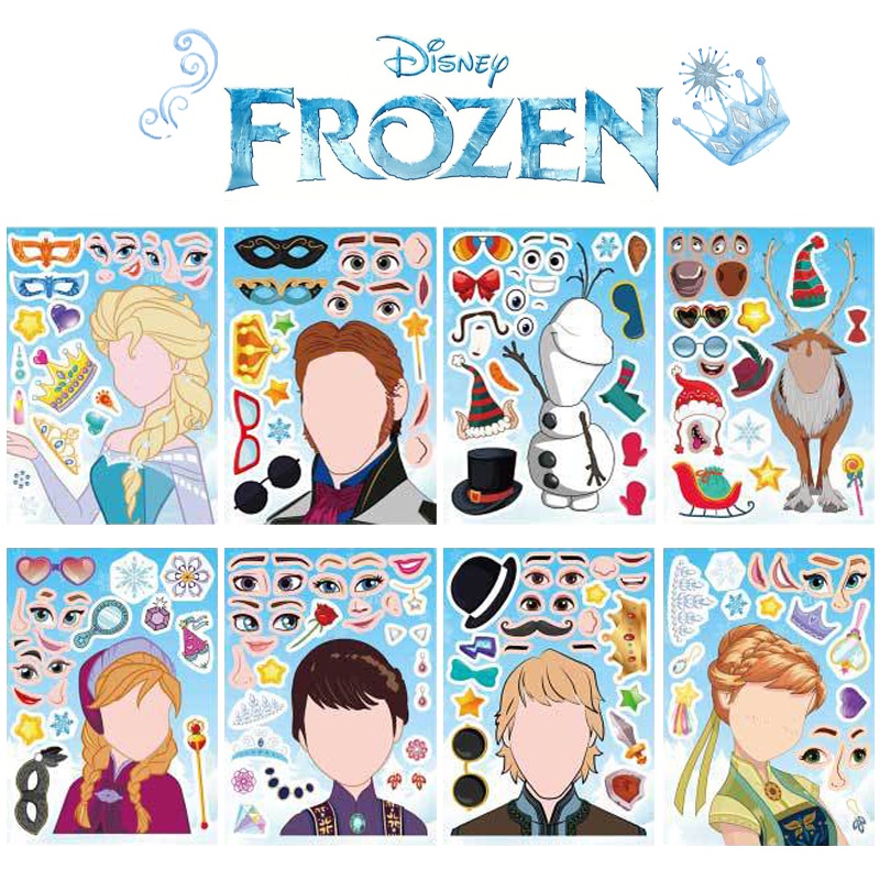 8sheets/set Frozen Theme Puzzle Stickers for Girls Learning To Love ...