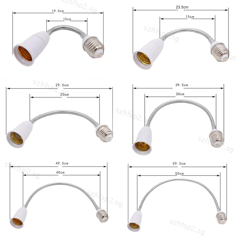 Flexible E27 to E27 LED Lamp Base Bulb Socket Extender Extension Light ...