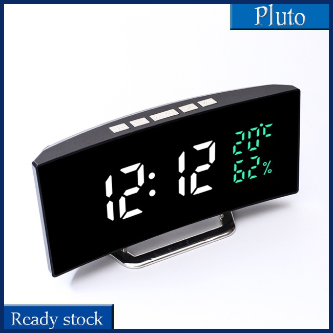 NEW Led Digital Alarm Clock With Time Date Temperature Humidity Display ...