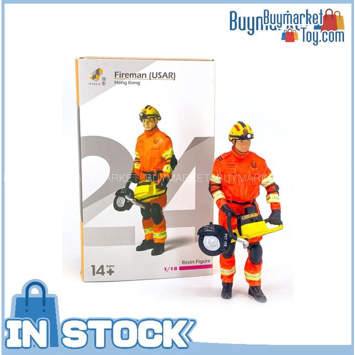 [Authentic] TINY City HK Scale 1/18 Figure #24 Fireman (USAR) Resin ...