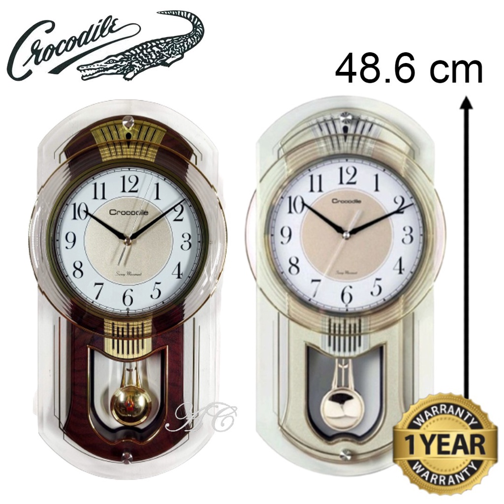 CROCODILE Melody Pendulum Striking Analogue Wall Clock (Jam Dinding ...