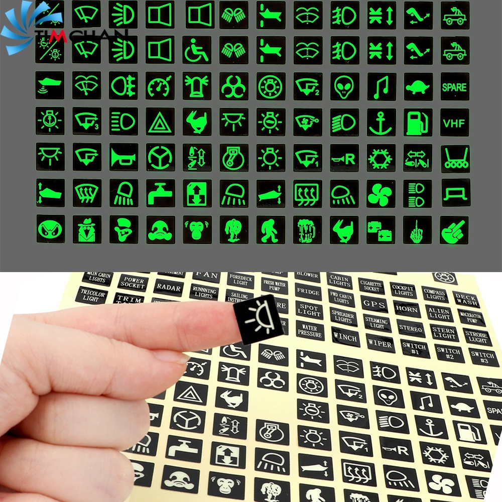 132Pcs/Sheet Universal Automobile PVC Luminous Button Sticker / Auto ...