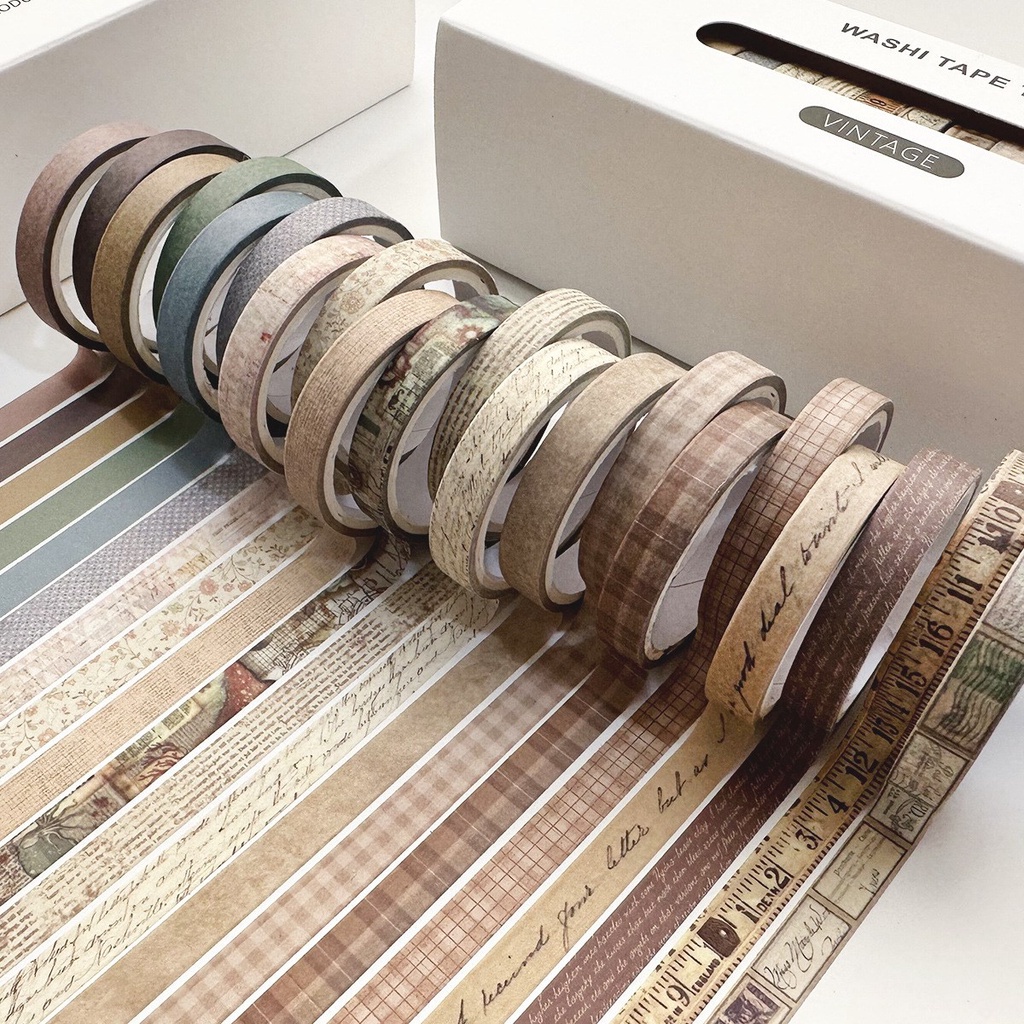 20 Pcs vintage style slim Washi Tape Set Scrapbooking Diy Journal ...
