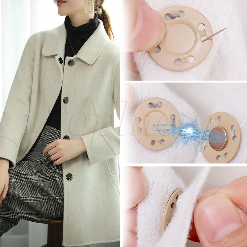 Automatic Magnetic Invisible Clothing Buttons Suitcase Bag Coat Buckle ...