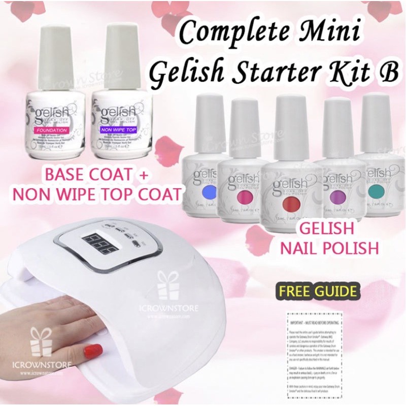 Gelish Starter Beginner Kit Full Guide Included! Salon Grade Fast ...