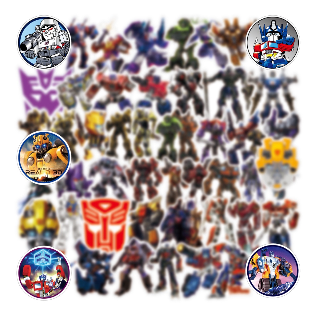 50PCS Anime Transformers Waterproof Graffiti Stickers For Helmet ...