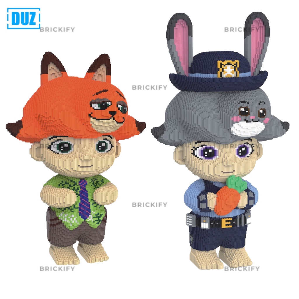 DUZ 66-78.5cm Drag Nick Judy Building Blocks Judy Nick Zootopia Toys ...