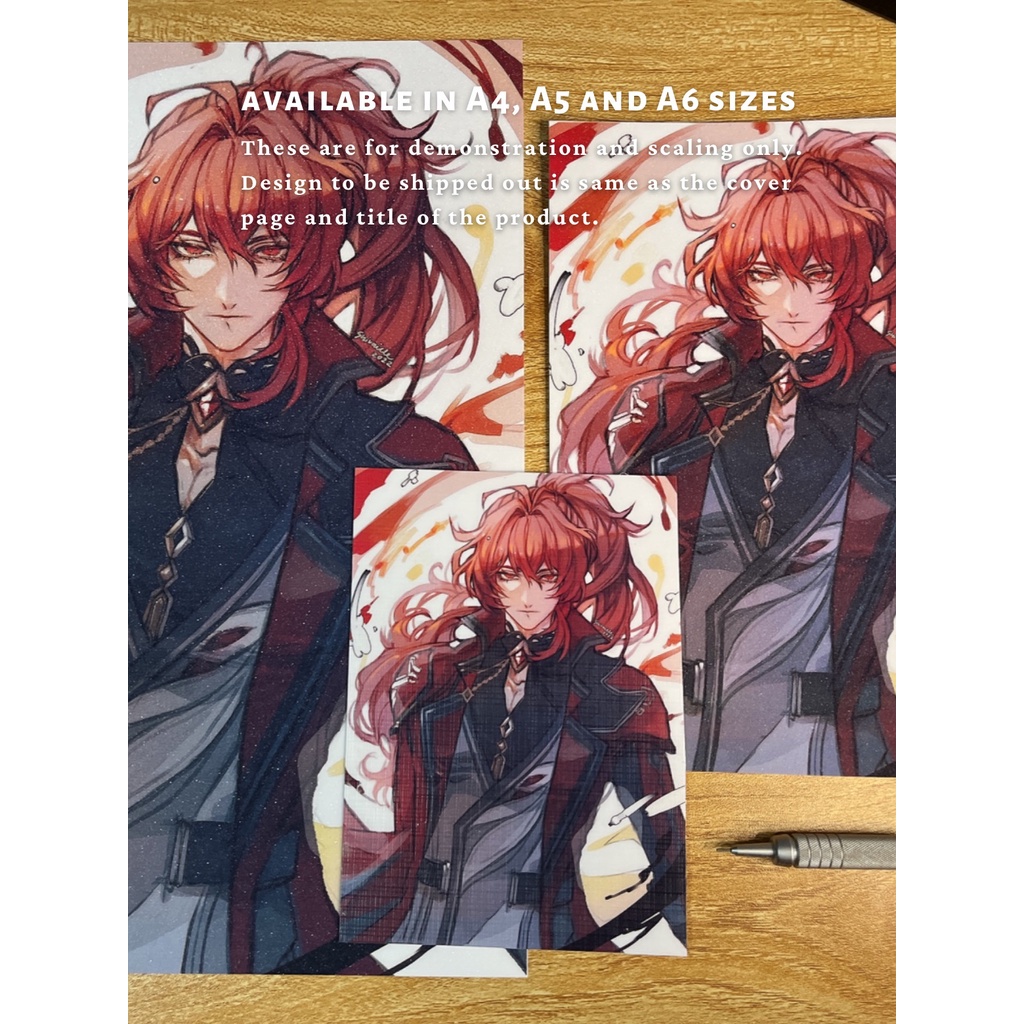 Diluc Genshin Impact Portrait Painting Art Print Photocard Poster by ...