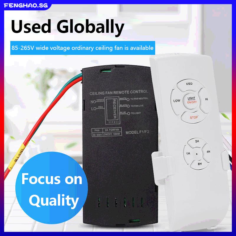 Universal Ceiling Fan Remote Control Kit With 85v Receiver 265v Ac 3 ...
