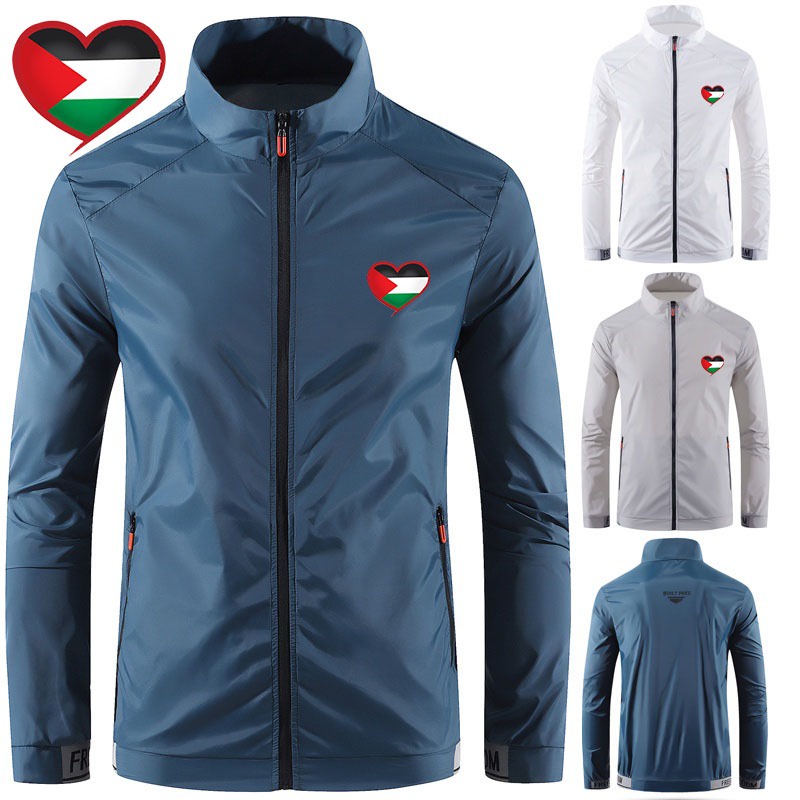 Palestine Support UV Jacket Men's Hiking Jaket Slim Fit Windbreaker Unisex Sun Protection Sports ...