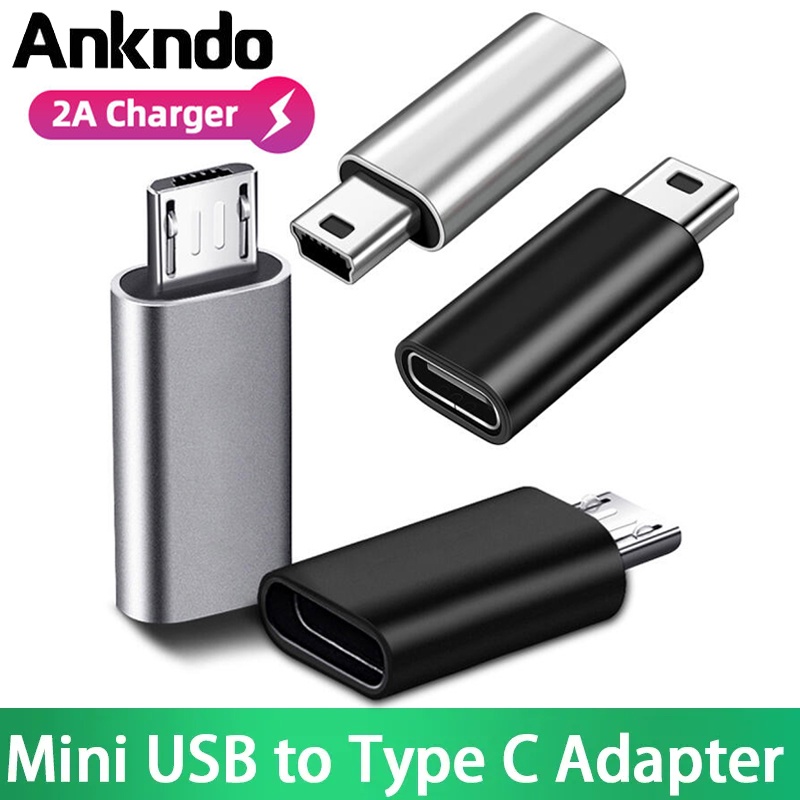 Mini USB to Type C Adapter 5 Pin Male Mini USB to Female USB Type C ...