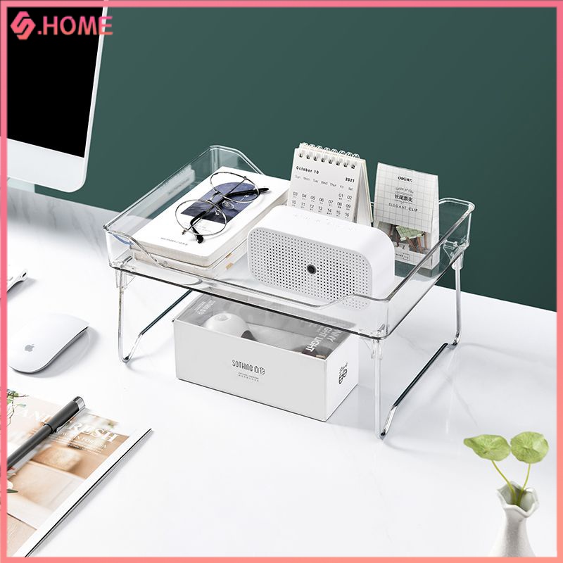 Simple and transparent folding table storage rack that can be stacked ...