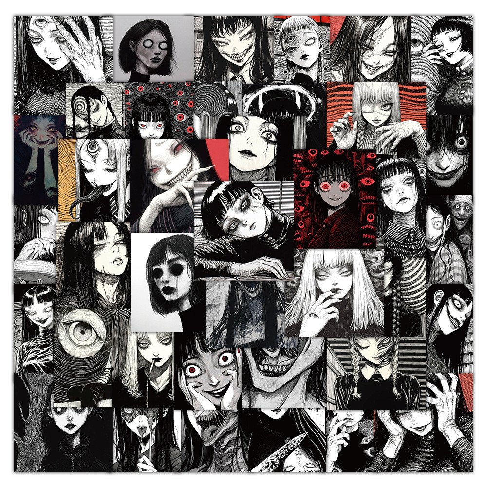 Cartoon Anime Pattern Sticker Set Junji Ito Tomie Anrimimiteddo Horror ...