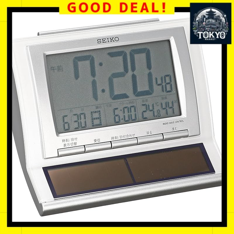 Seiko Hybrid Solar Digital Alarm Clock with Radio Control, Calendar ...