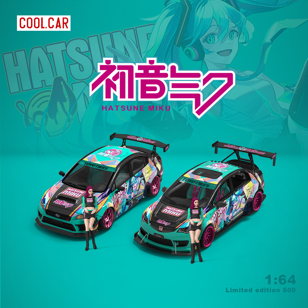 Cool Car 1/64 Subaru WRX-SIT Honda Civic Hatsune Miku Diecast car Car ...
